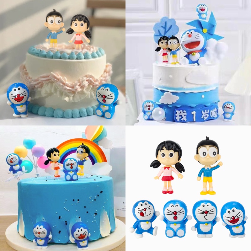Doraemon Cake Topper Decoration Doraemon Birthday Cake Figurine Cartoon ...