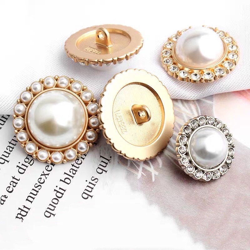 10 Pieces Super Stylish Sewing Accessories Buttons Golden Pearl ...