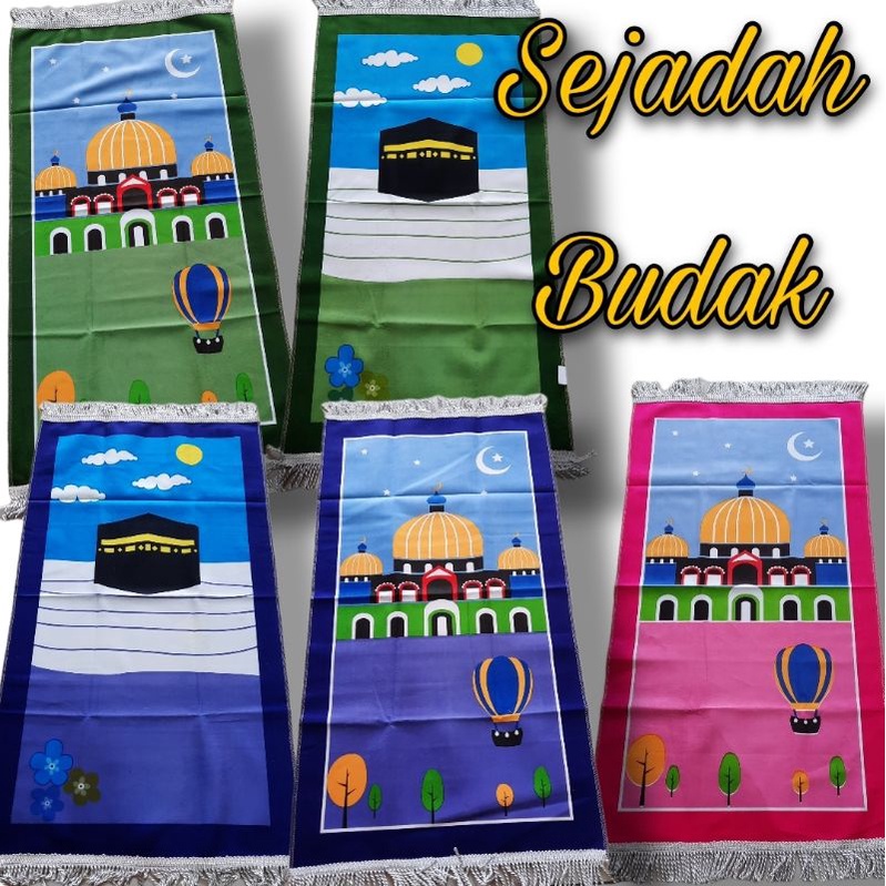 Boys' prayer mats for children Picture of the Temple Mosque | Shopee ...