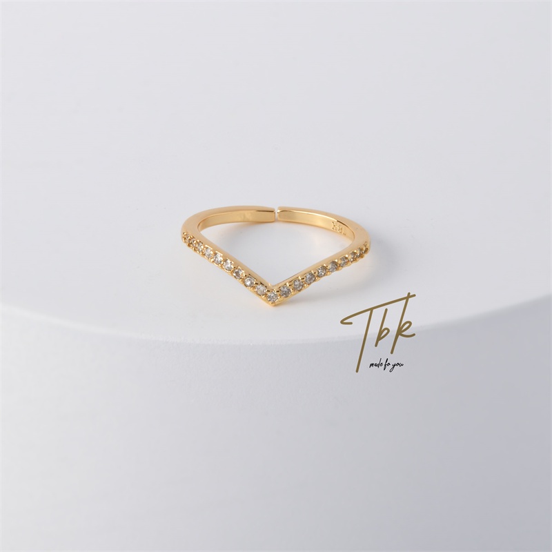 TBK Soljiwan Promise Ring 18K Gold Cubic Zirconia Fashion Accessories ...