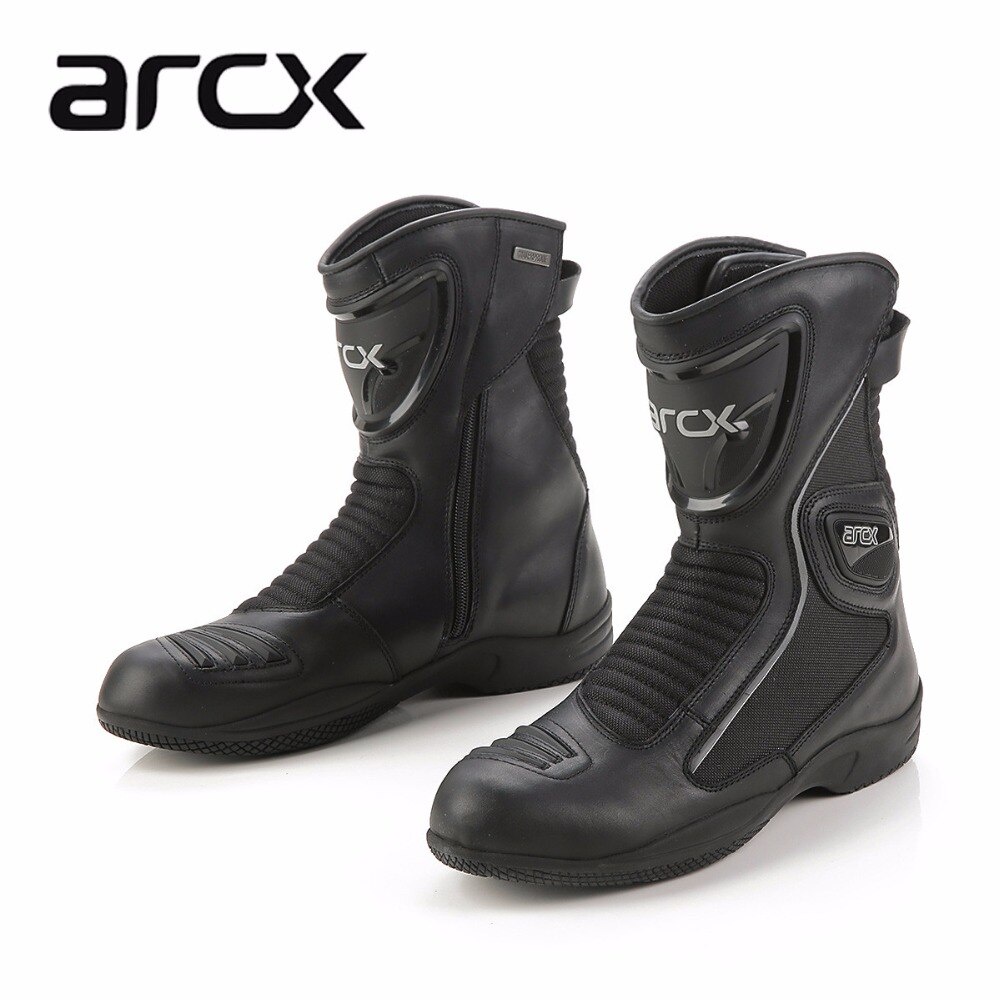 New year ARCX Motorcycle Leather Calf Boots Men Waterproof Gear Racing ...