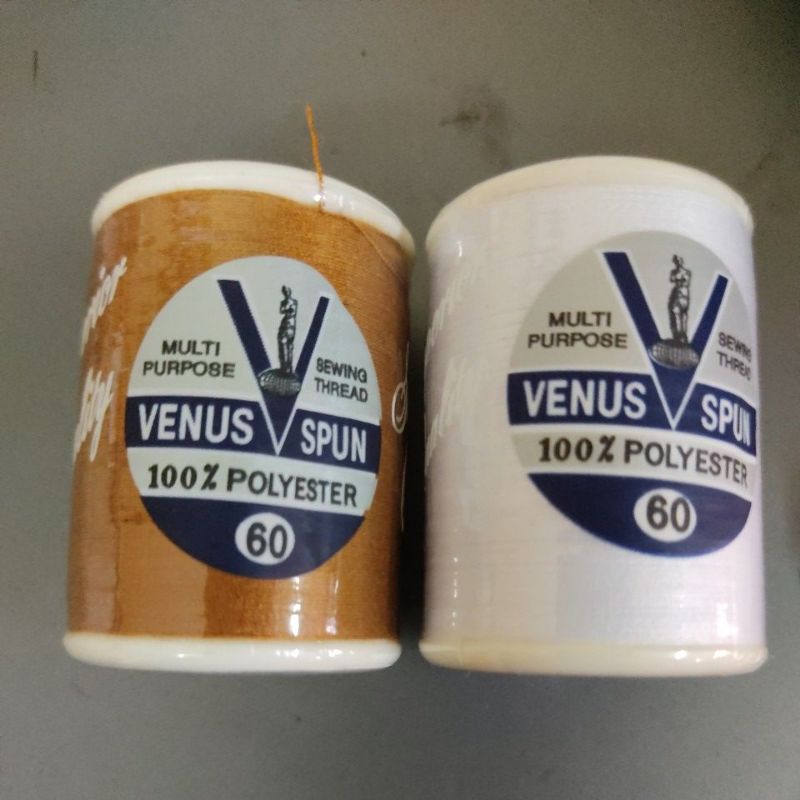 Venus Thread Black White Sewing Granular Color 1 Box (1 Dozen) | Shopee ...