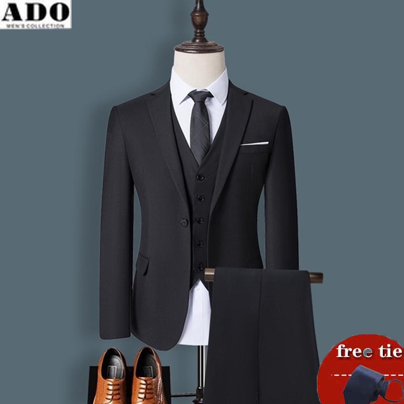 Men's Suit Korean-Style Slim Fit Casual Small Suit Men's Suit Business ...