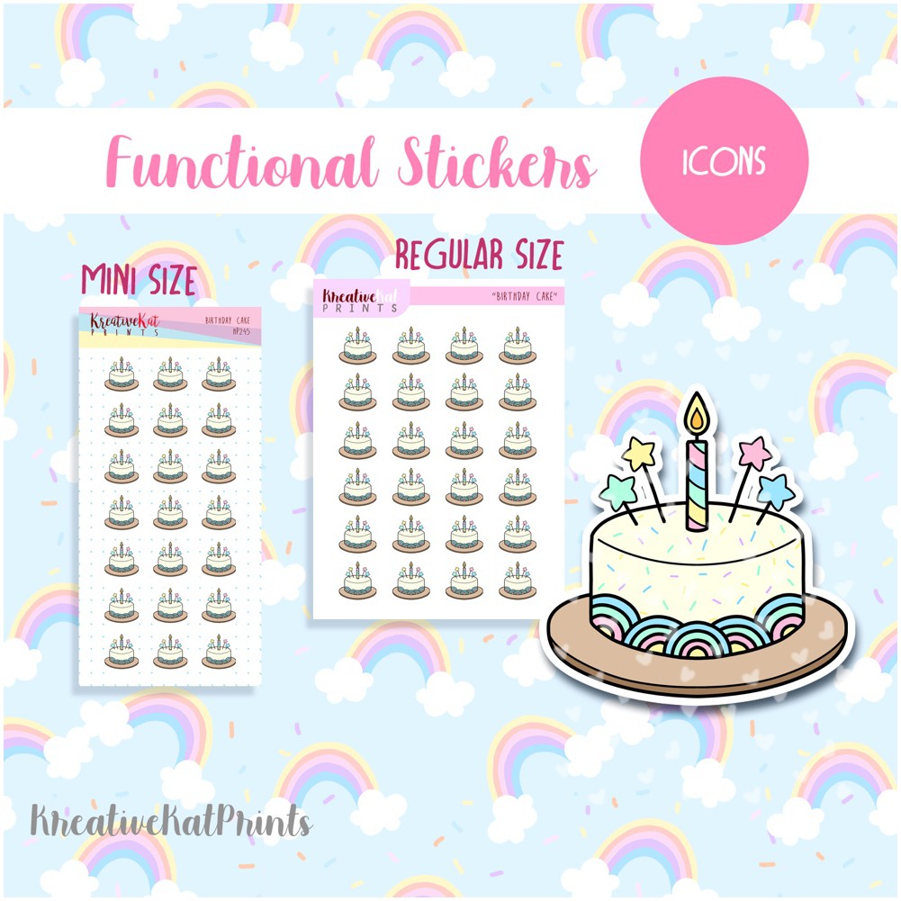 Planner Stickers - BIRTHDAY CAKE Sticker | Shopee Philippines