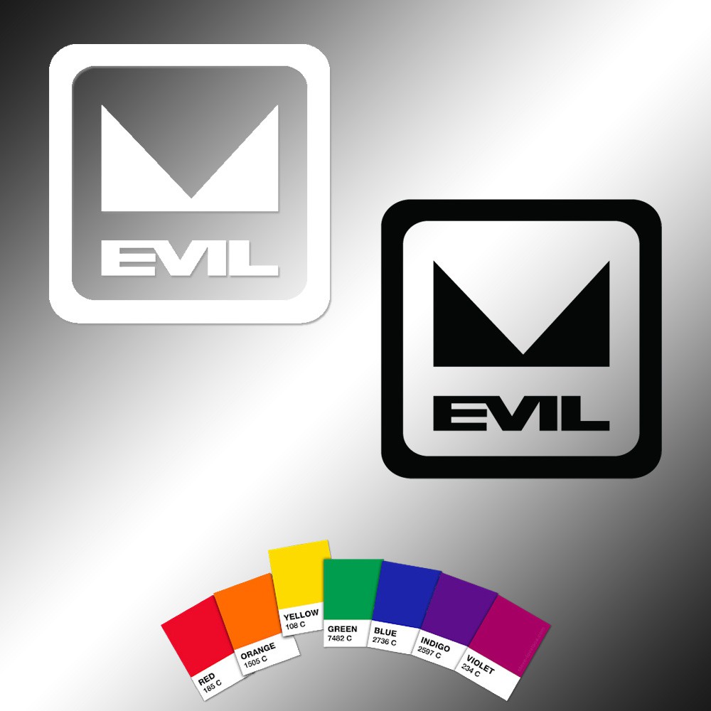 Sticker | (1X) Evil Bikes | All weather die-cut decal | 2.5 inches BMX ...
