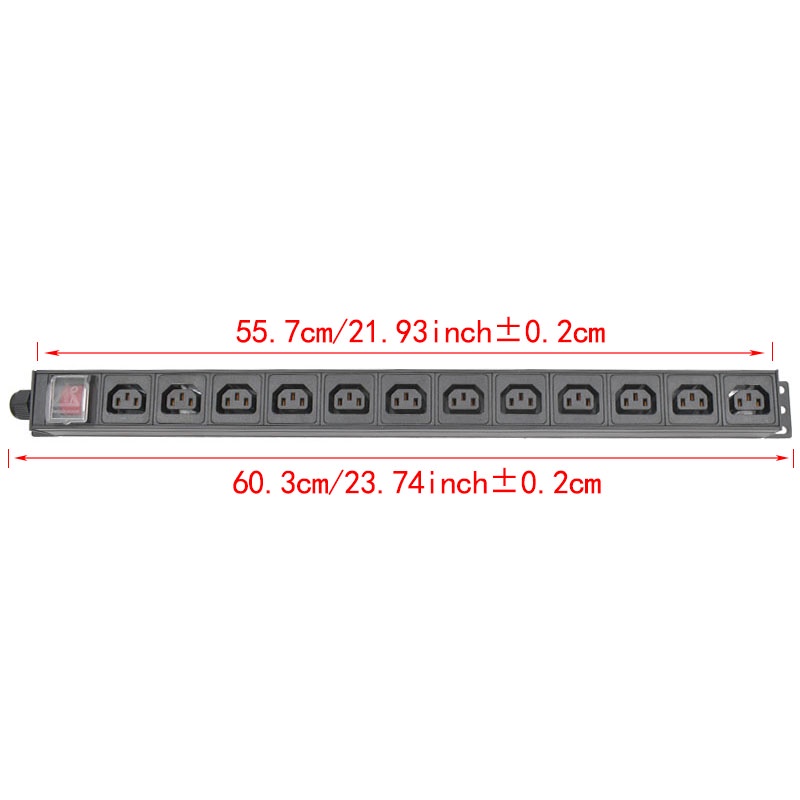 Pdu Power Distribution Unit 16a 3500w Power Strip 2 22 Ways Iec C13 Output Socket With Led
