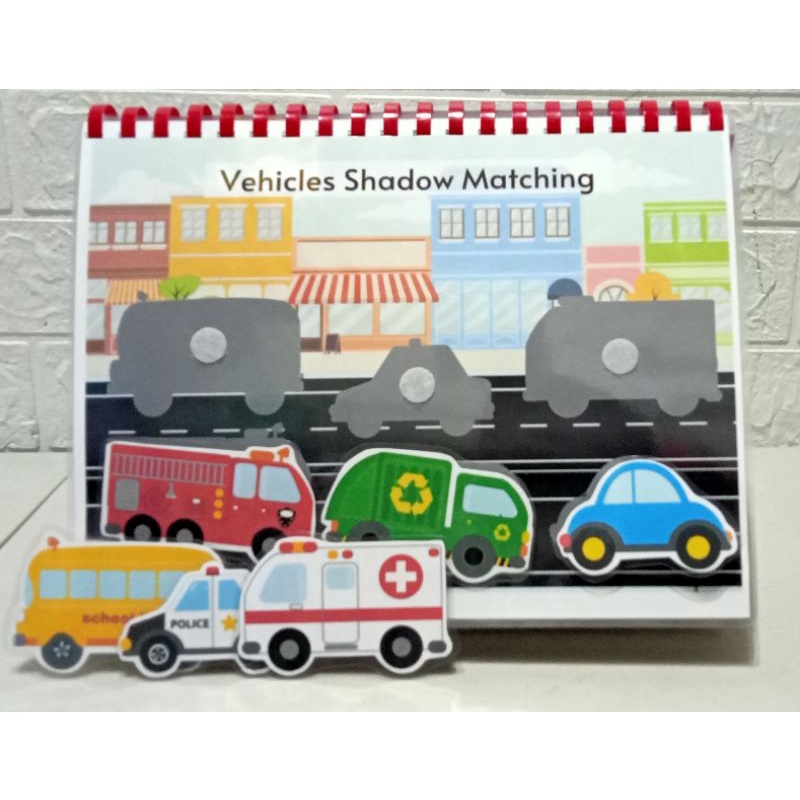 Vehicles Shadow Matching Busy Book Interactive Laminated Activity ESL ...