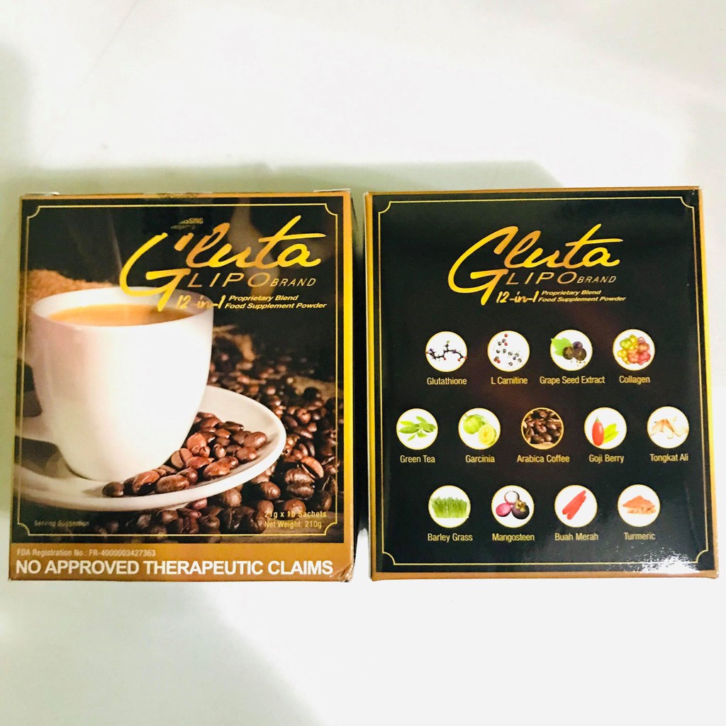 Gluta Lipo COFFEE by Glutalipo GlutaSpa includes 10 sachets | Shopee ...