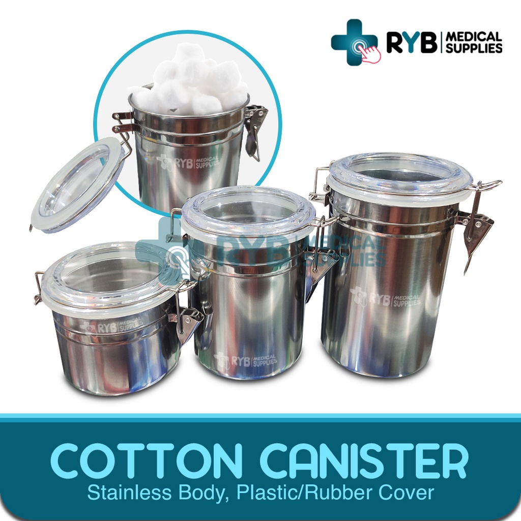Cotton Canister or Jar / Sealed Stainless Jar Container - Stainless ...