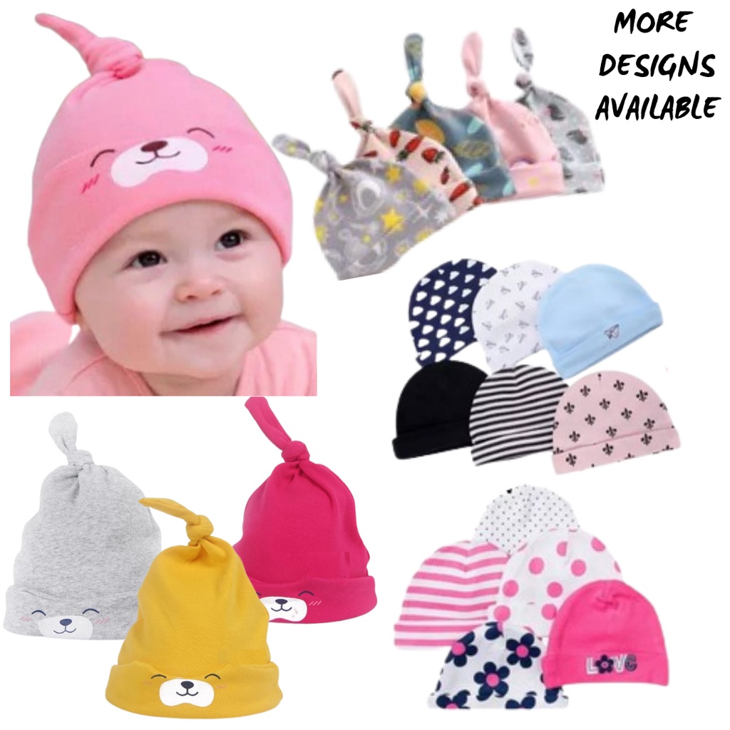 BABA 1 Pc. Baby Infant Bonnet Cotton Hat Random, Cute Bonnet for Baby ...