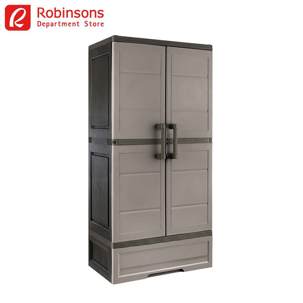 Megabox Wardrobe Cabinet With Single Drawer MG-187 (Dark Gray) | Shopee ...