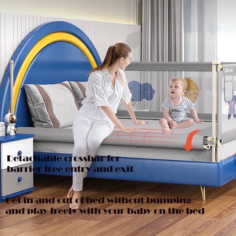NEW!!! Safety Bed Rail Slide Down Baby Bed Guard Improved Locks ...