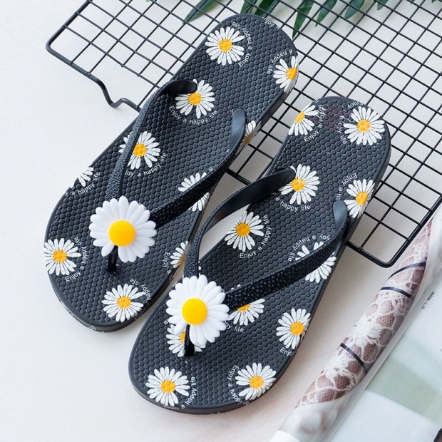 MATAHARI Daisy Women's Flip Flops ENJOY 02 Sunflower | Cute Adult Flip ...
