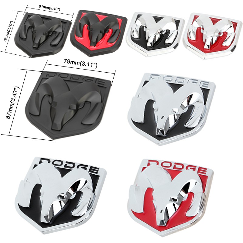 Senzeal Letters DODGE Car Vehicle Logo Sticker Emblem 3D Metal Badge ...