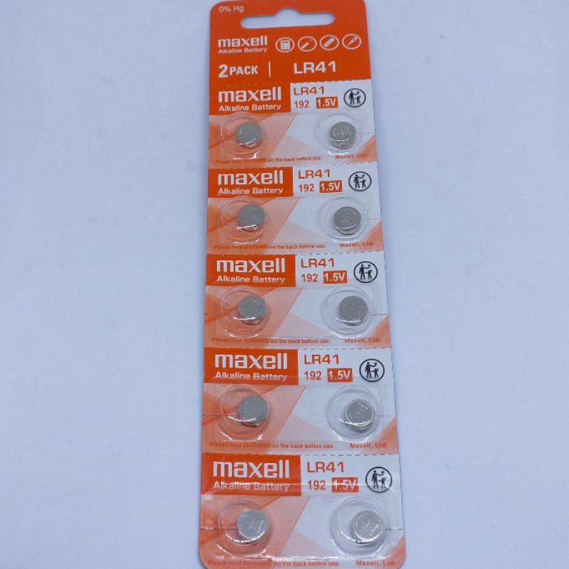 Battery Maxell Alkaline Battery LR41 1pad | Shopee Philippines