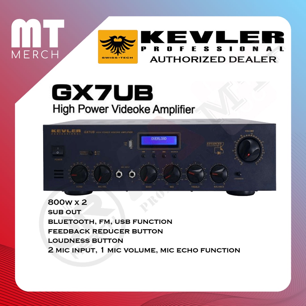 Kevler (GX-7UB) PRO 800w x 2 Integrated Amplifier with FM, USB and ...