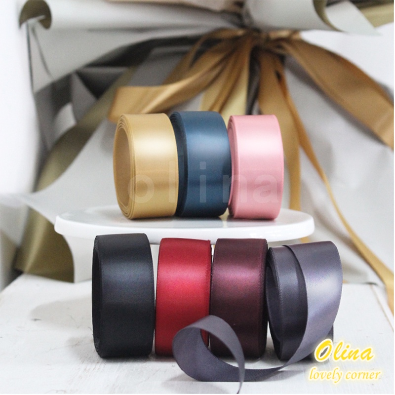 5m / Roll Ribbon Birthday Cupcake Cases Gift Solid Color Ribbons Silk ...