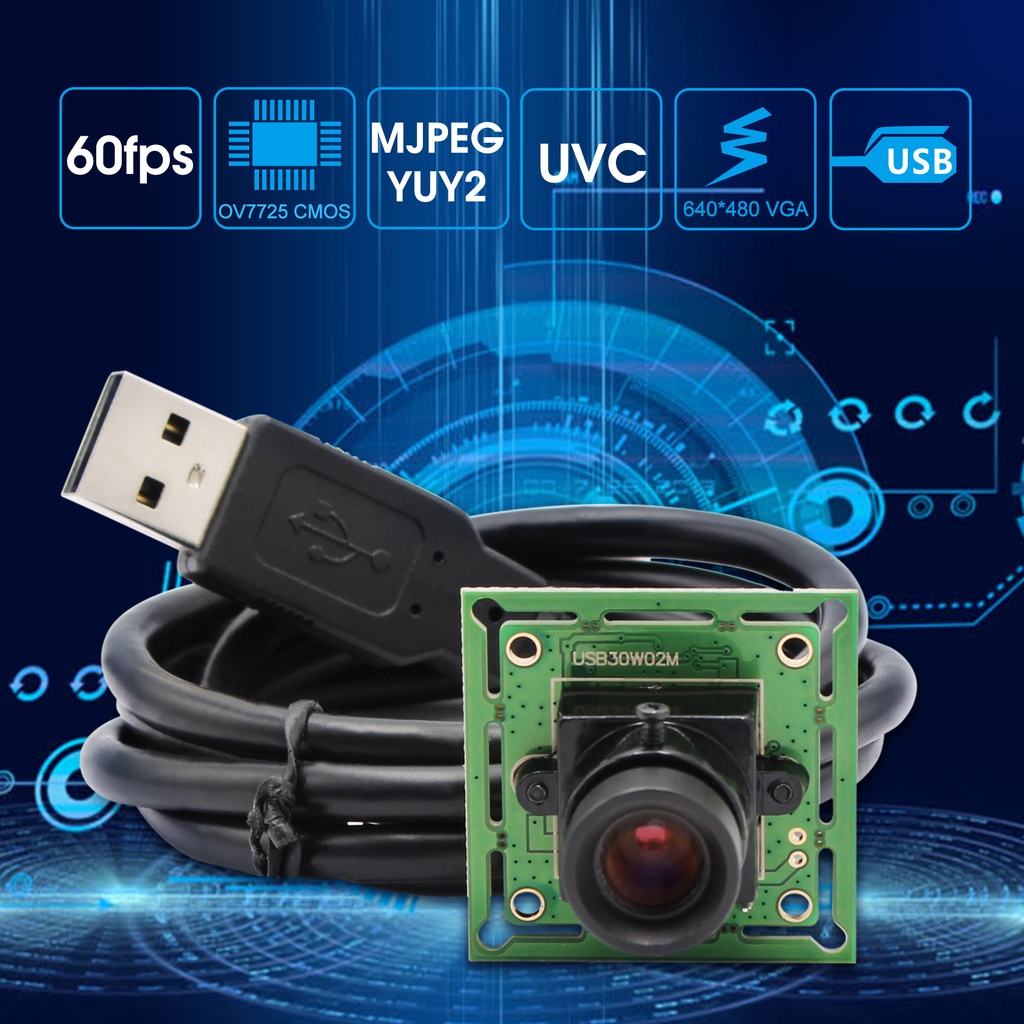 ELP 640*480 VGA USB2.0 OmniVision OV7725 Color CMOS M12 lens USB Camera ...