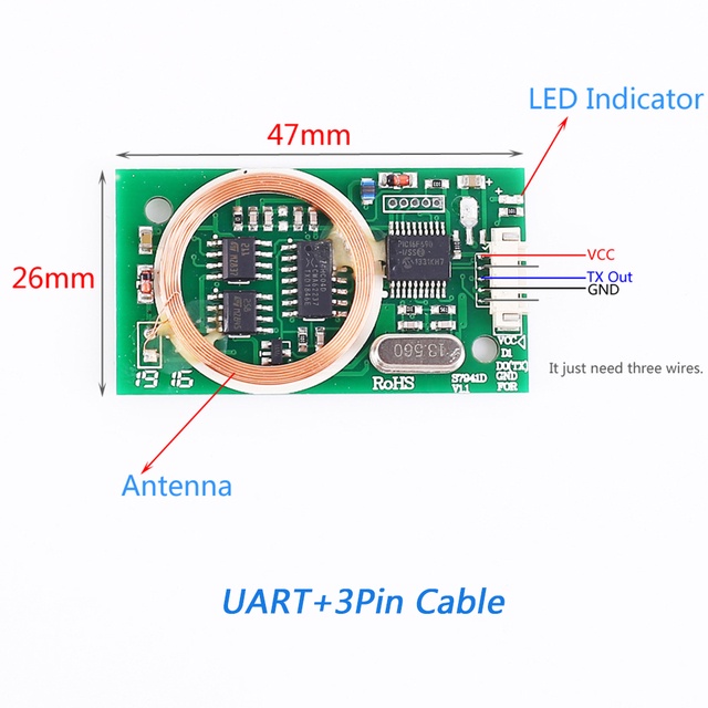 Dual Frequency Rfid Jammer Ic Id Card Reader Wiegand Uart Wireless Card