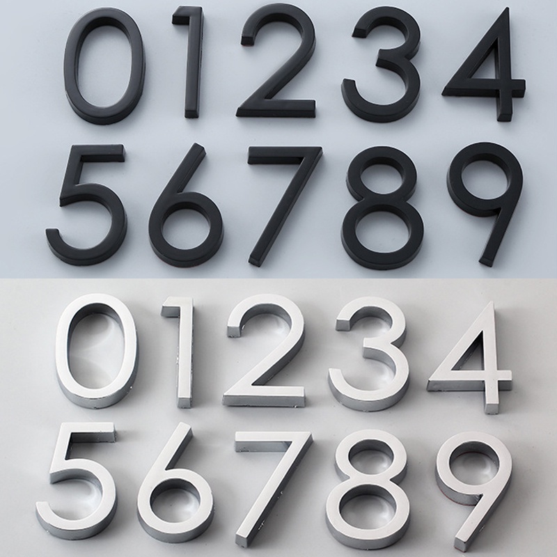 Self-adhesive 3D Numeral Plate Plaque Sign Gate Digits Number Tag Door ...