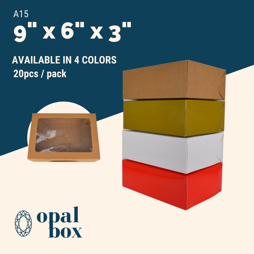 Opalbox | 9x6x3 Pastry Box Brownie Box Laminated | Shopee Philippines