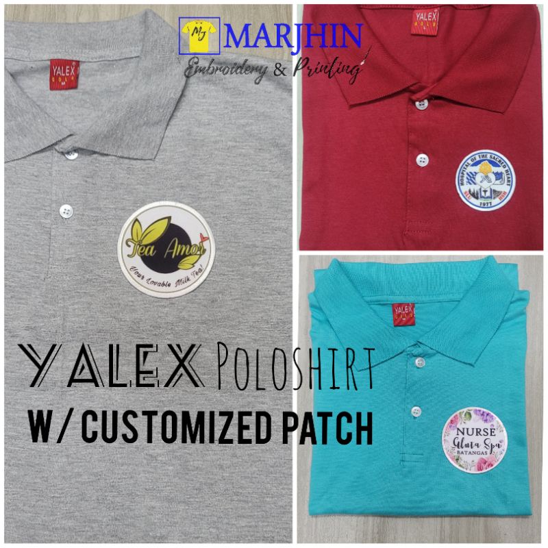 Poloshirt with Logo (Customized Sublimation patch) SEW-ON attached ...