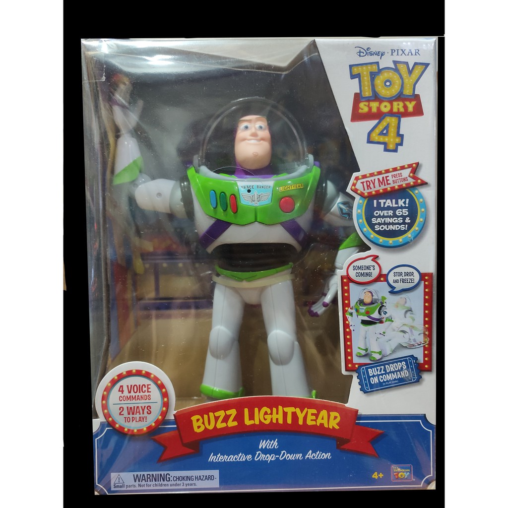 Disney Pixar Toy Story 4 Buzz Lightyear with Interactive Drop-Down ...
