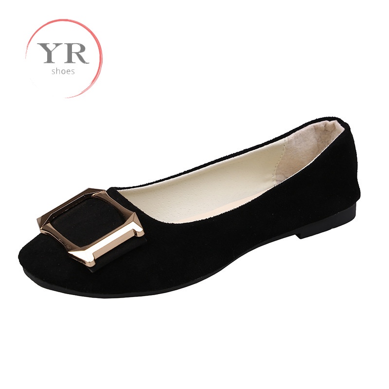 Plus Size 35 43 Women Suede Slip On Lofers Shoes Office Casual Buckle Flats Shoes Shopee