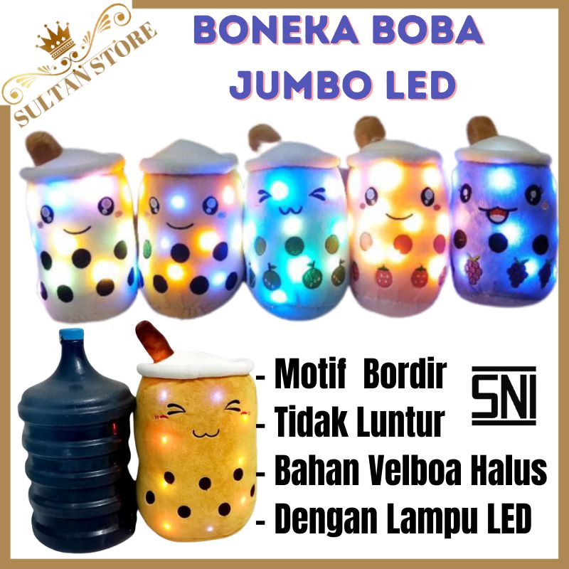 Jumbo led boba doll made of SNI velboa, size 50cm, jumbo led boba doll ...
