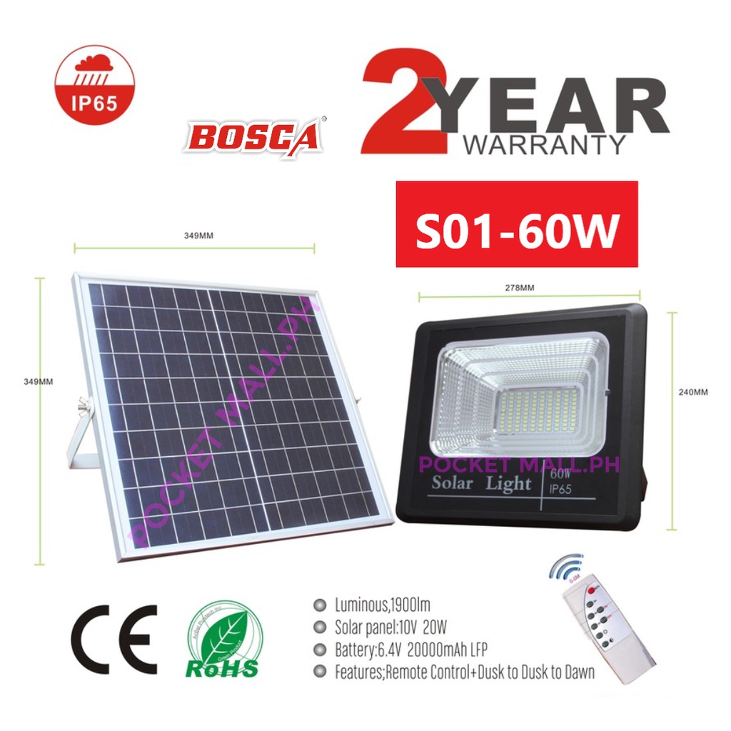 BOSCA 2 Year Warranty 10W 25W 40W 60W100W Solar Light Led Outdoor Flood ...