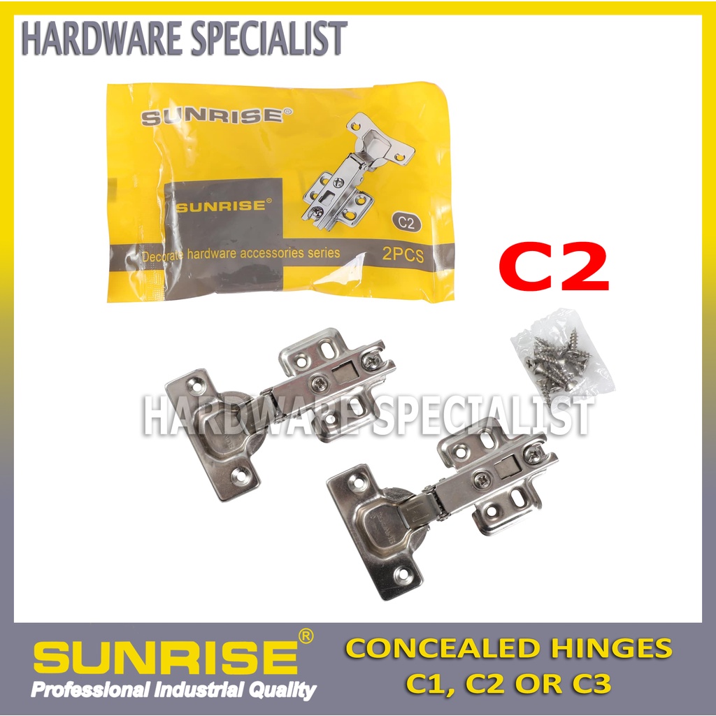 Sunrise Concealed Hinges C1, C2 OR C3 Original Authentic | Shopee Philippines