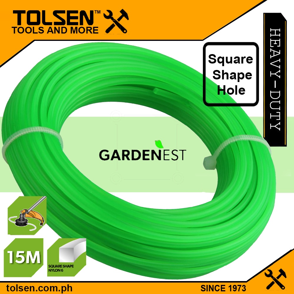 Tolsen Nylon Grass Trimmer Line 15M (Square Shape Hole) (1.6mm - 3mm) For Grass Cutter | Shopee ...