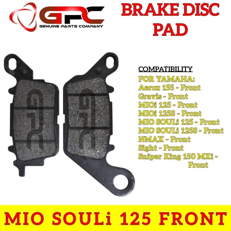 mio soul i 125/ M3 front brake disc pad gpc | Shopee Philippines