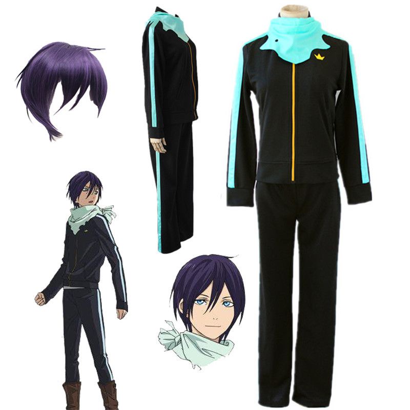 Anime Noragami Cosplay Yato Ebisu Kofuku Costume Jacket Pants Black ...