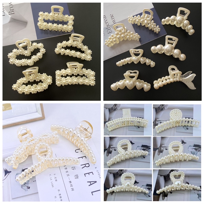 Fashion Korean hair clamp clip for women Pearl catch clip temperament ...