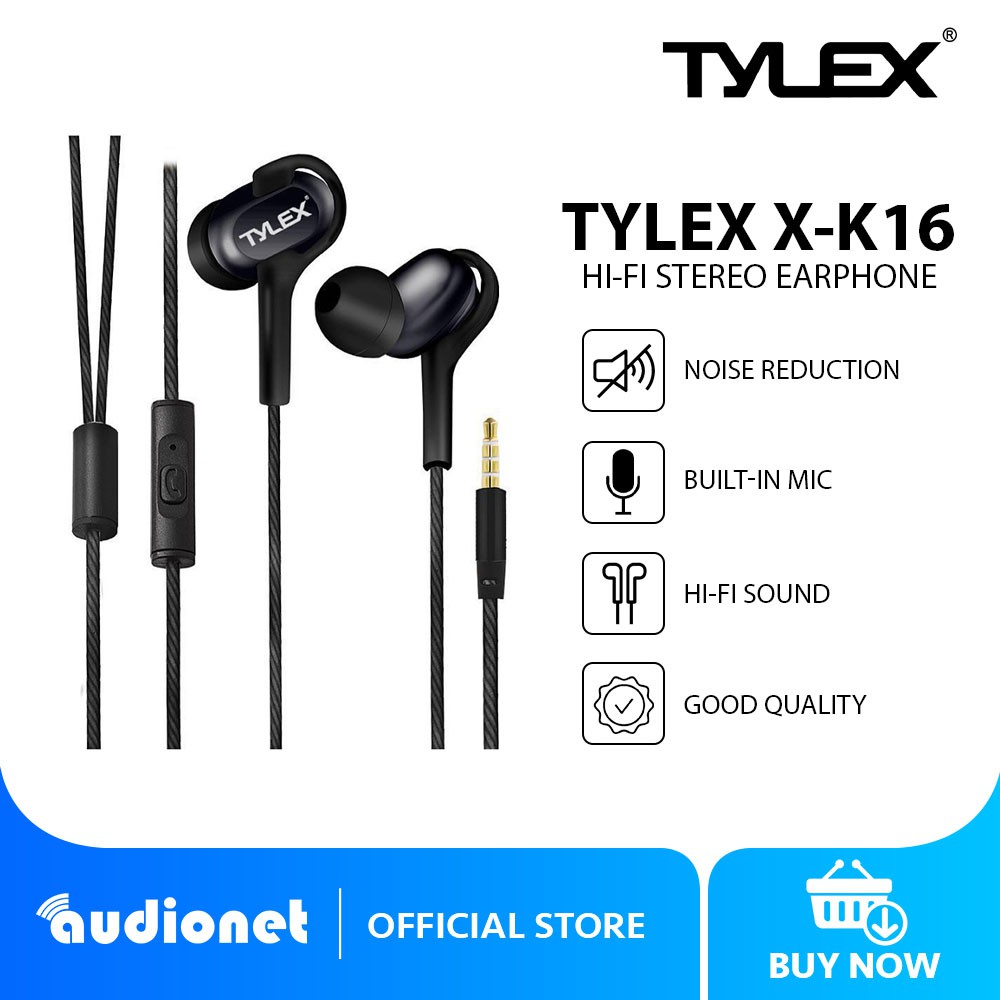TYLEX X-K16 Semi Braided Wire Coated Headset w/ Built-in Microphone In ...