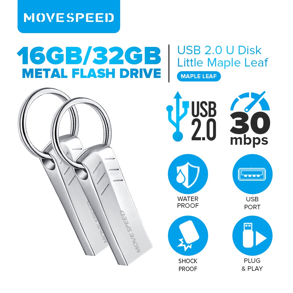 Move Speed Flash Drive 64GB 32GB 16GB Waterproof Maple Leaf U Disk High ...