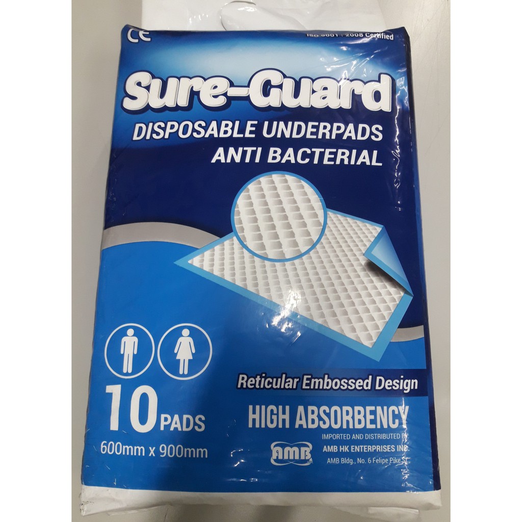 SURE-GUARD DISPOSABLE UNDERPADS ANTI-BACTERIAL | Shopee Philippines