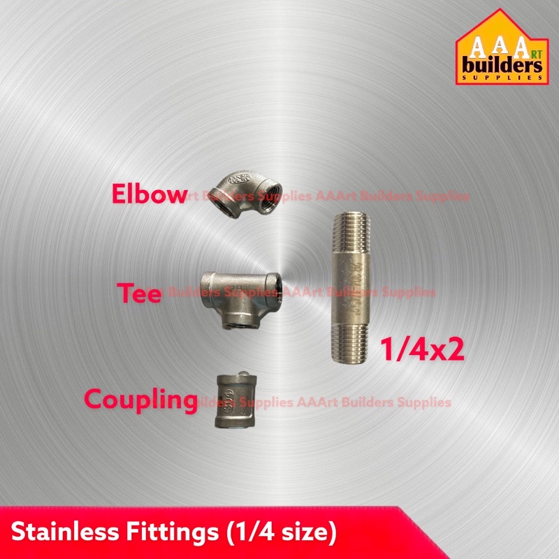 Stainless Nipple Elbow Coupling Tee 1/4 Nipple 1/4x2 1/4x3 | Shopee ...