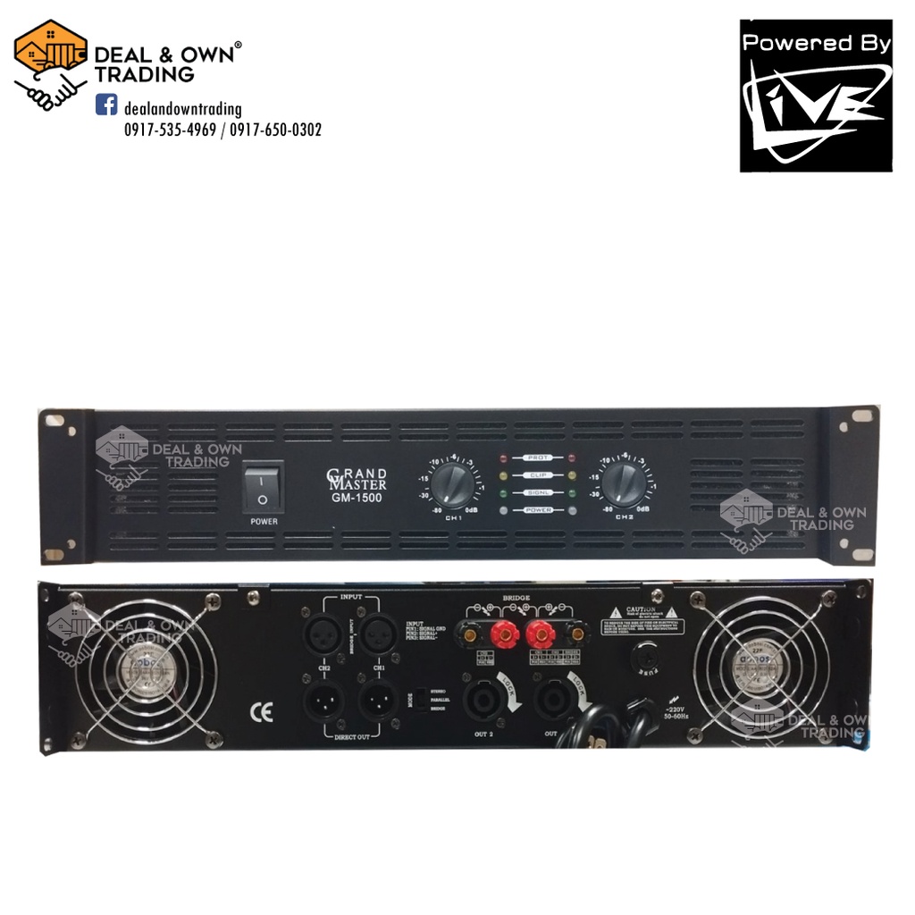 Live Grandmaster GM-1500 1000W RMS Powered Amplifier | Shopee Philippines