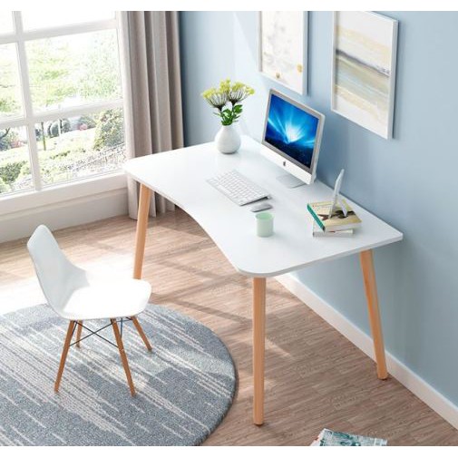 #100-8040W Nordic Scandinavian table Office desk 80*40*72cm (White) UV ...