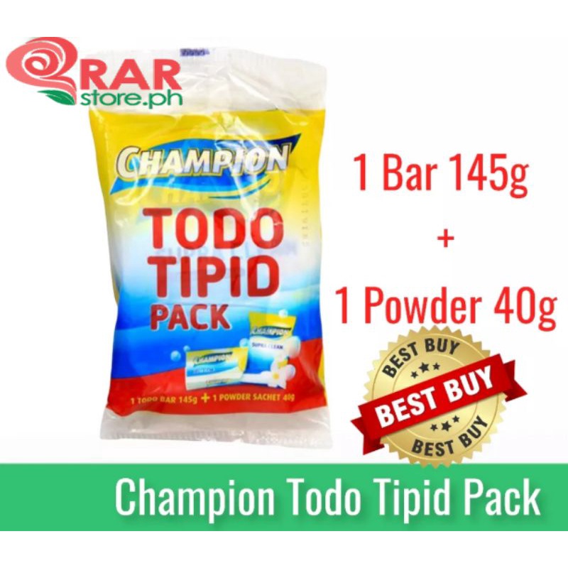 Champion Todo Tipid Pack (1 Bar 146g + 1 powder 40 g) | Shopee Philippines