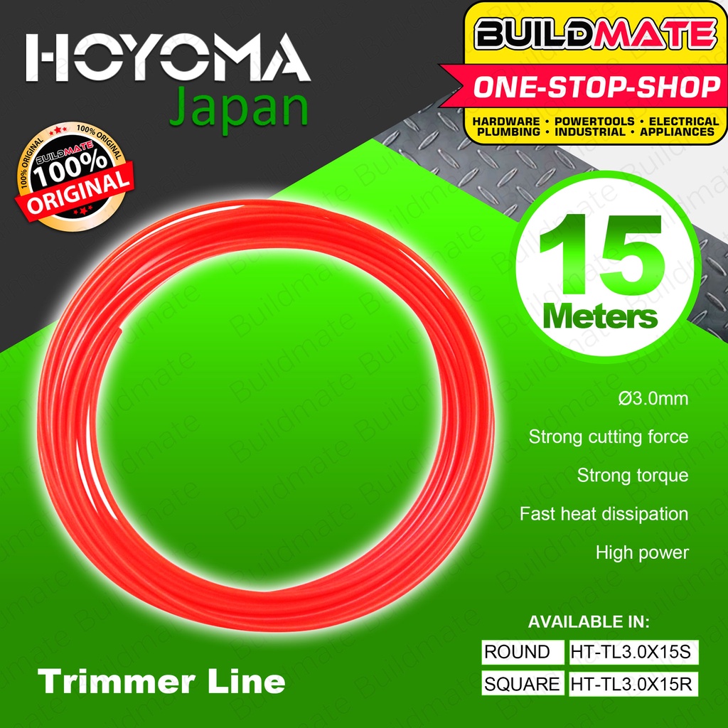 BUILDMATE Hoyoma / Powerhouse 15Meters Nylon String Trimmer Line Square / Round 2.4MM - 3MM ...