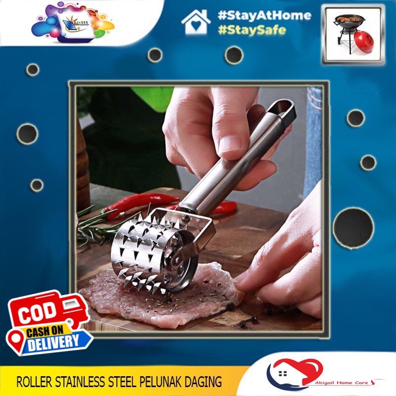 Ahc Roller Stainless Grilled Meat Tenderizer BBQ Barbeque Meat Softener ...