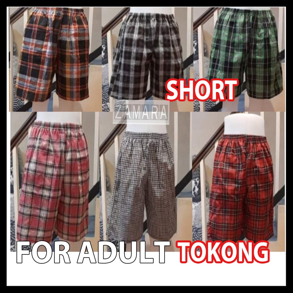 Tokong Short Checkered Pambahay shorts Unisex for Adult Tokong | Shopee ...