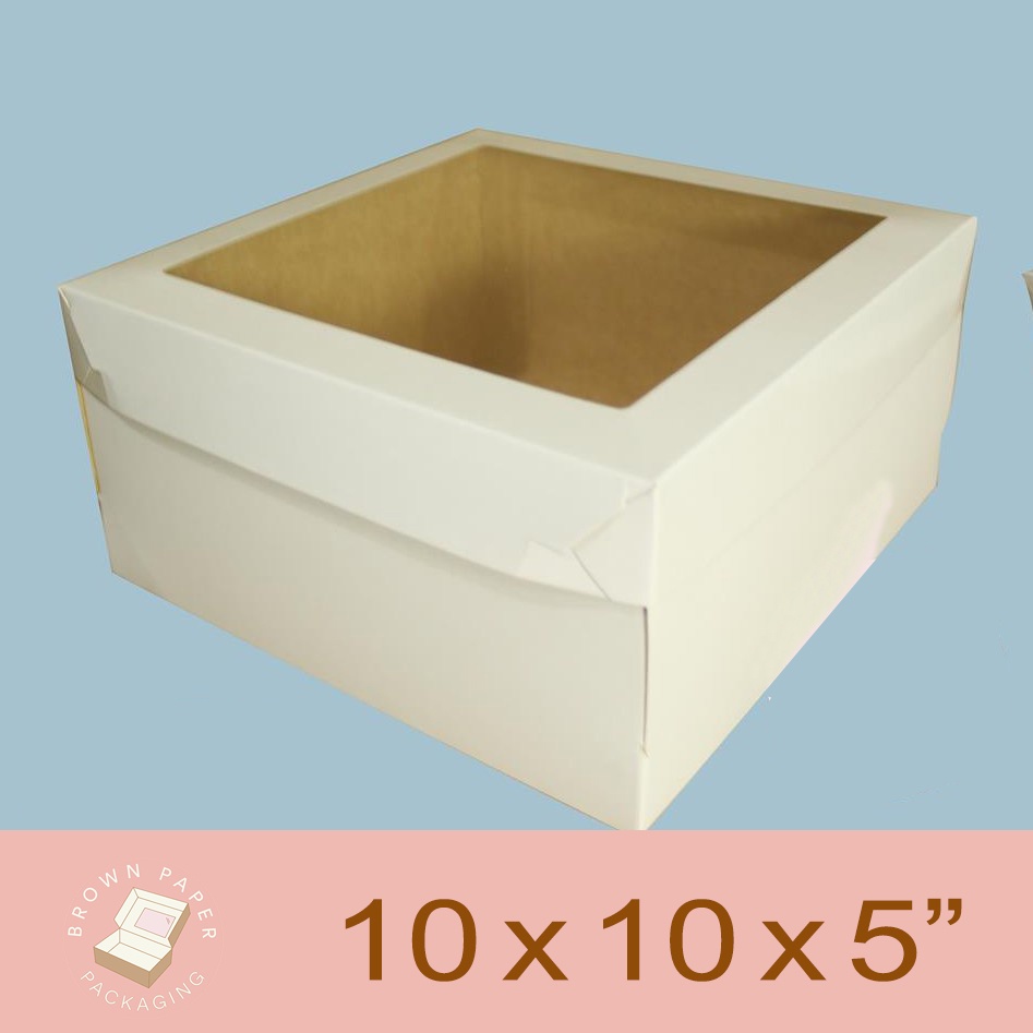 10x10x5 Reversible Cake Box with 10 inches square cake board ( 10 sets ...