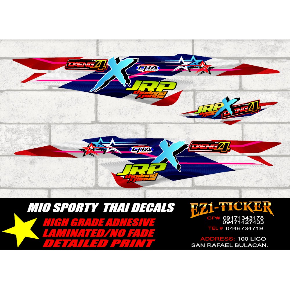 MIO Sporty # 2 DESIGN JRP THAI DECALS Sticker with 3years warranty ...