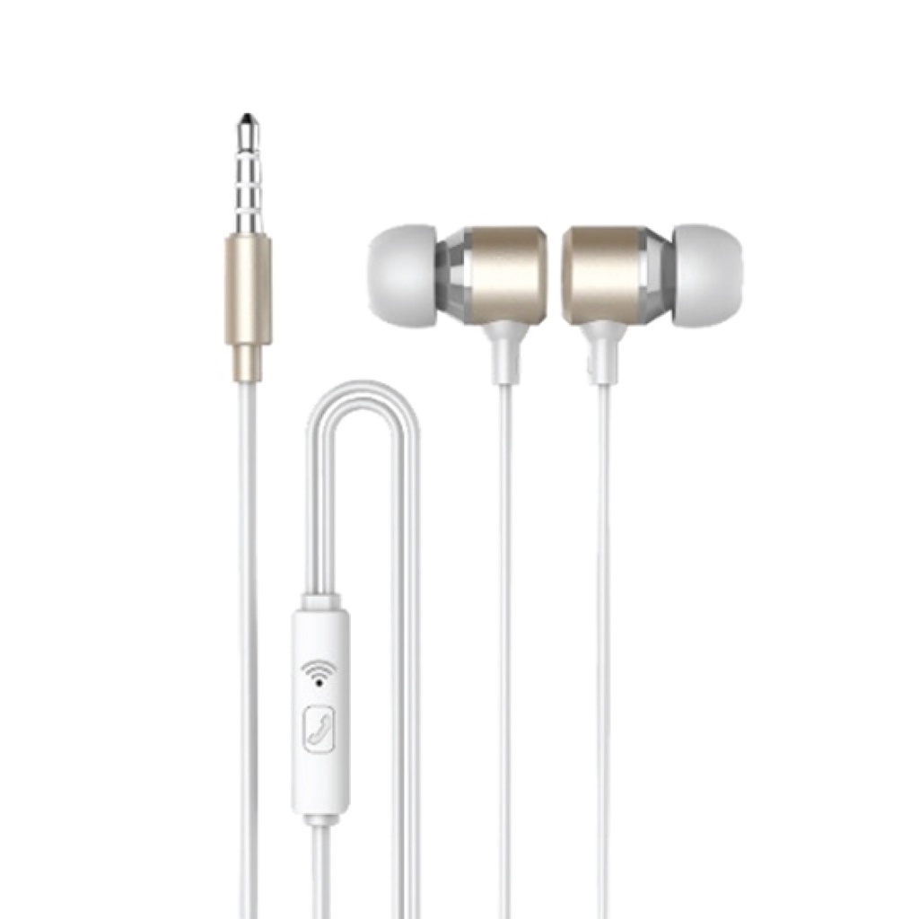 TENKI 100% Authentic Perfect Sound Earphones with Mic 3.5mm TE-20 Gold ...