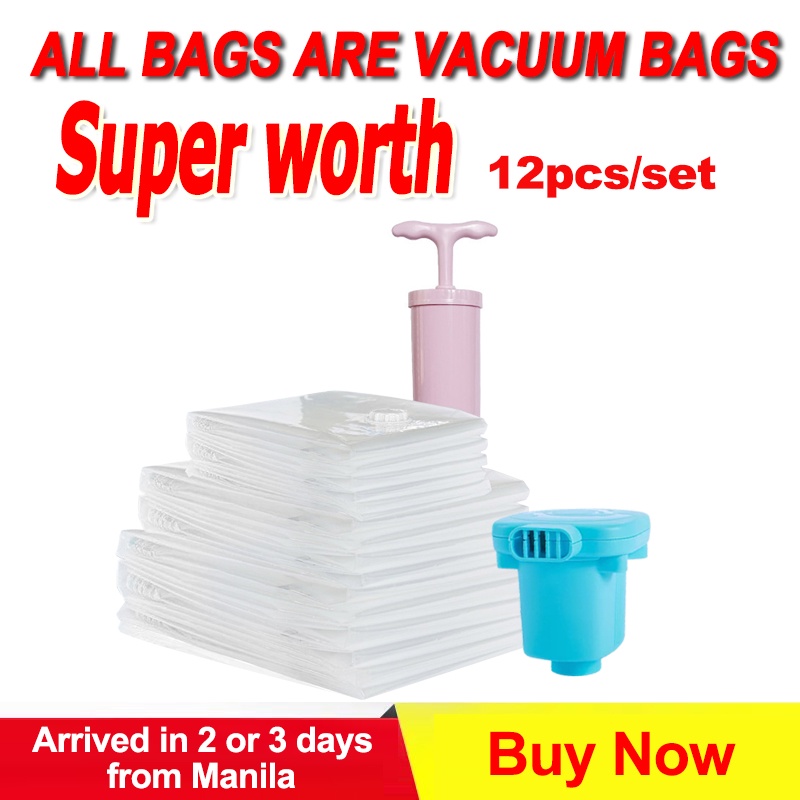 【Electric Pump + Hand Pump + 10 Vacuum Bags】 Reusable Storage Vacuum ...