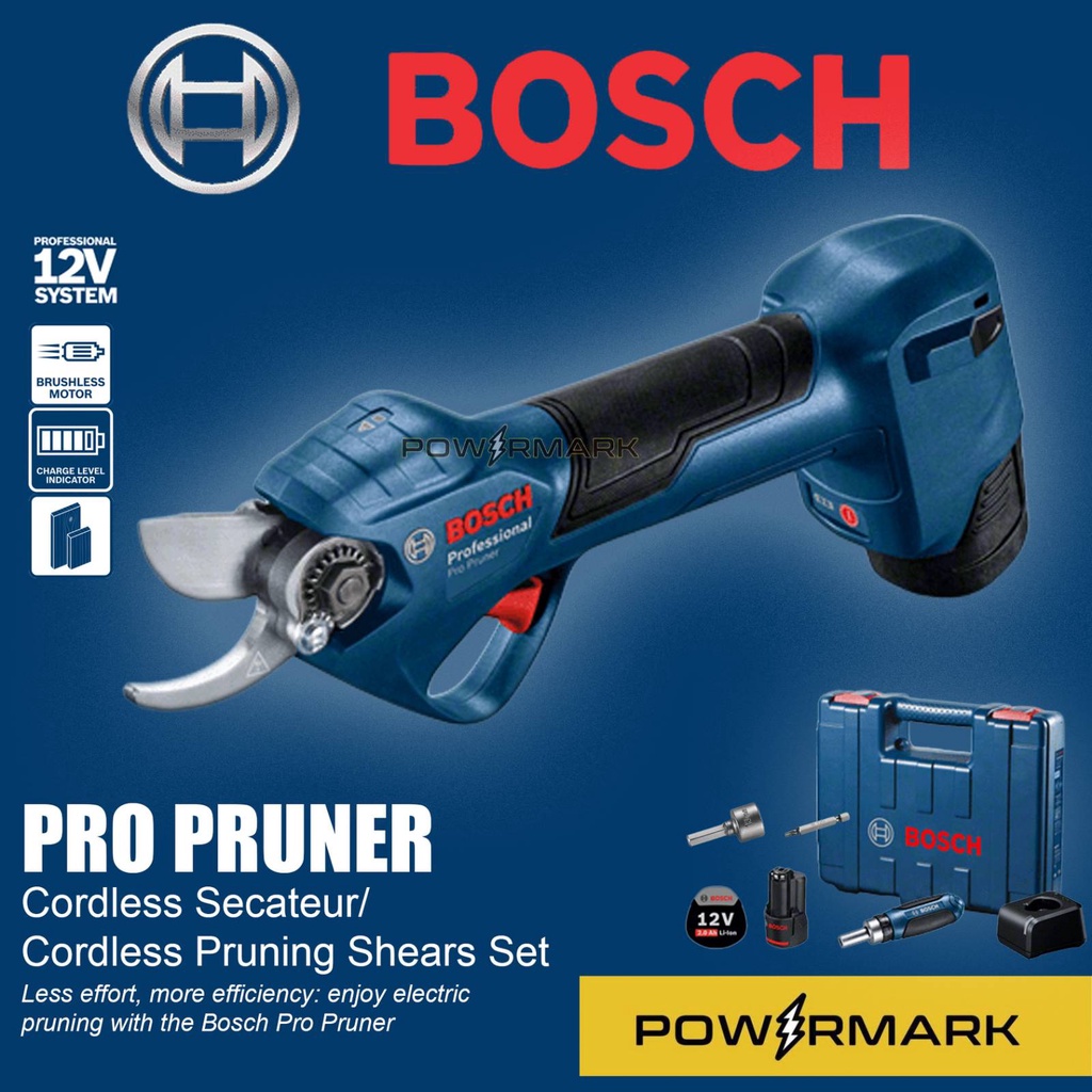 BOSCH PRO PRUNER Cordless Pruning Shears 12V with Battery and Charger [POWERMARK | BCT] | Shopee ...